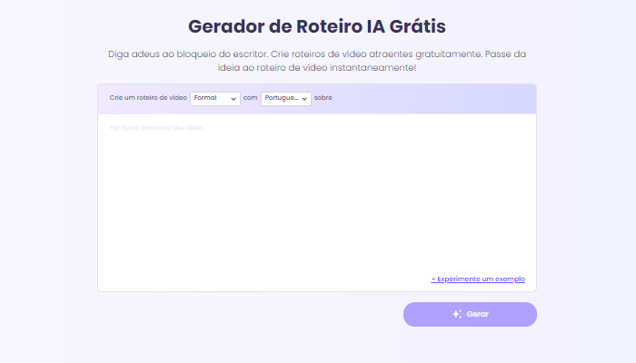 Vidnoz Gerador de Roteiro IA Gratuito: Crie Script para Vídeos